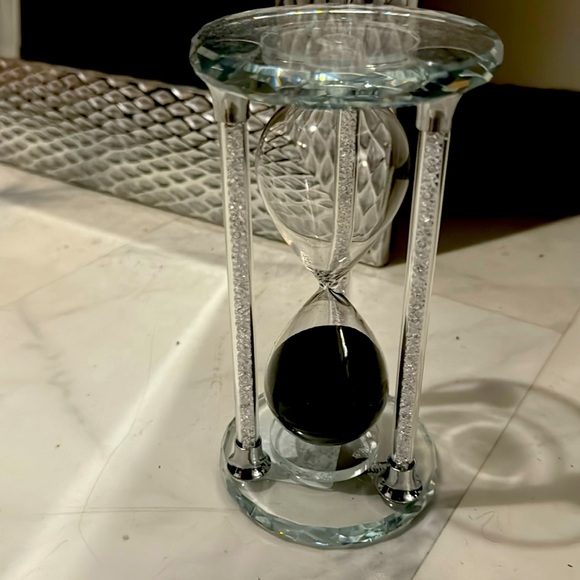 Hourglass | Art | Crystal Diamond Hourglass Black And Silver | Poshmark